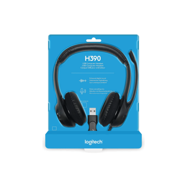 Auriculares LOGITECH H390 CLEAR CHAT COMFORT USB 2.4 mtr. C/MICRÓFONO ...